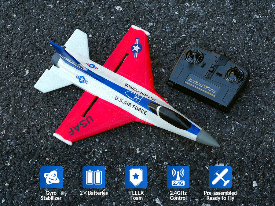 VOLANTEXRC RC Fighter Jet F16 Falcon with Cool Lights - EXHOBBY