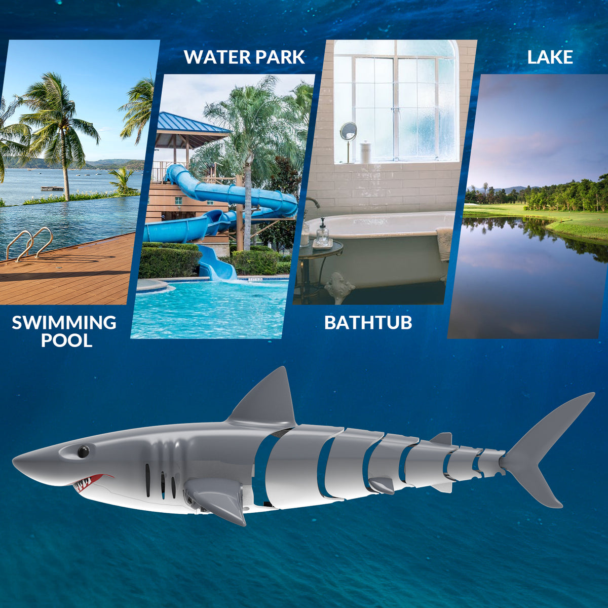 EXHOBBY RC Shark Toy for Kids RC Shark Pool boat-EXHOBBY