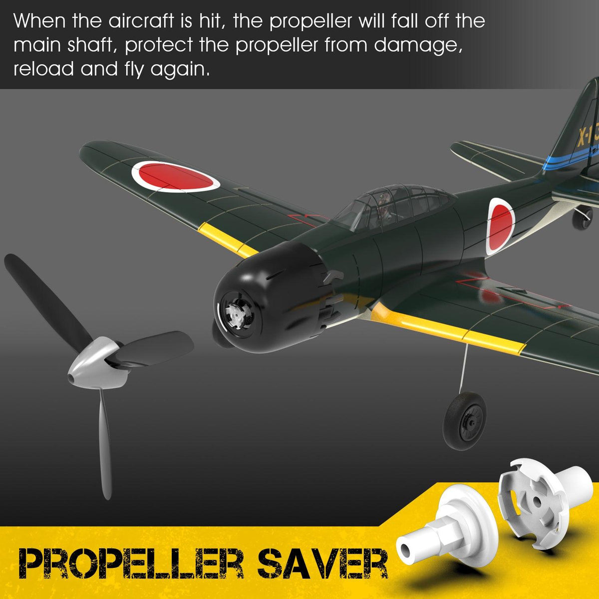 VOLANTEXRC Zero Beginner Warbird RC Airplane RTF with Gyro - EXHOBBY