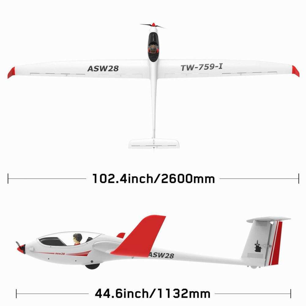 ASW 28 5-CH RC Glider with 2.6M Wingspan | VOLANTEXRC