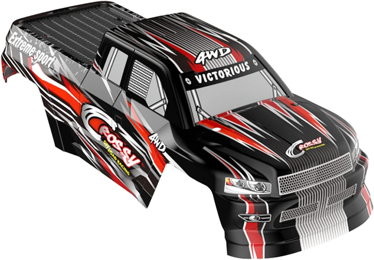 RACENT RC Car Spare Parts: PVC Body Shell for 1/16 RC Truck Crossy Red