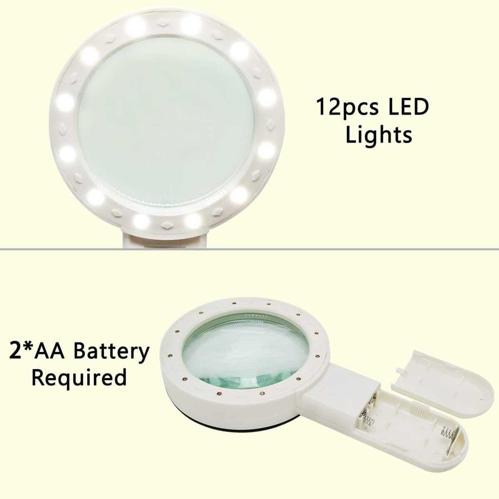 30X Portable Magnifying Glass with LED Light